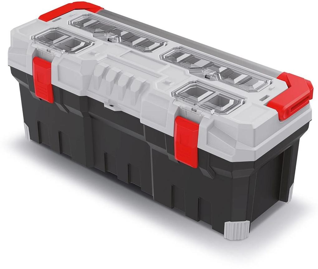 Prosperplast TITAN PLUS Plastový kufr na nářadí, 752x300x304mm, červený KTIPA7530-4C