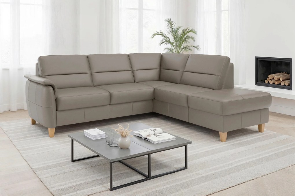 XXXLutz ROHOVÁ SEDAČKA, kůže, textil, šedá Sit & More - Sedací soupravy - 00014403324M