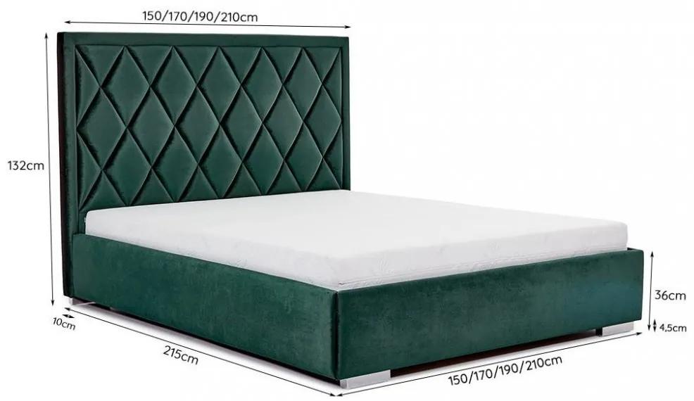 Stylová čalouněná postel SYDNEY 200x200 cm Solid 1