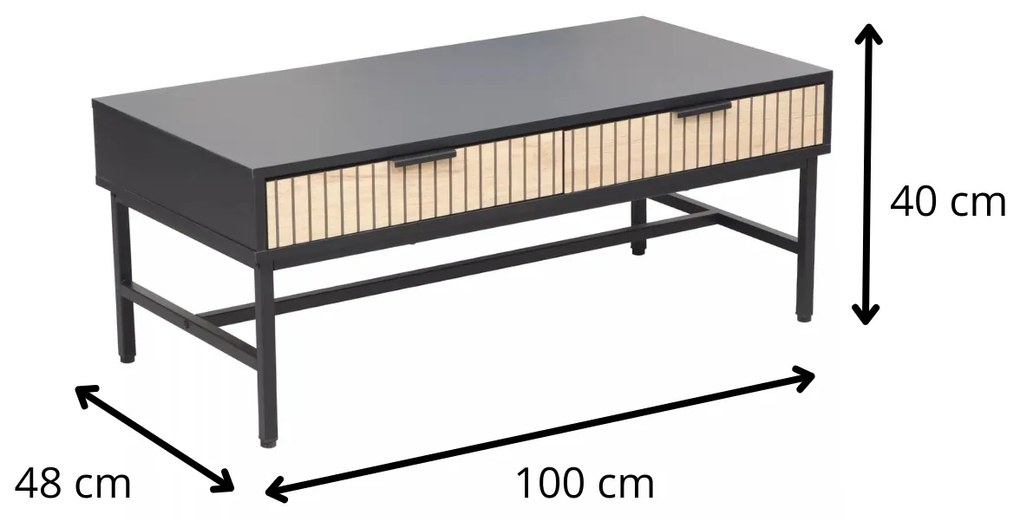 Konferenční stolek Mago 110 cm dub přírodní/černý mat