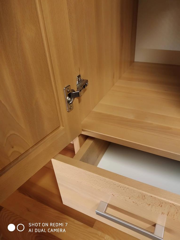 Via-nábytek Skříň buková 2D 1S + šatní tyč Povrchová úprava: Moření odstín ořech