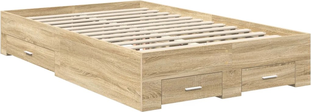 Rám postele s čelo Sonoma dub 120 x 200 cm Kompozitní dřevo 3412803
