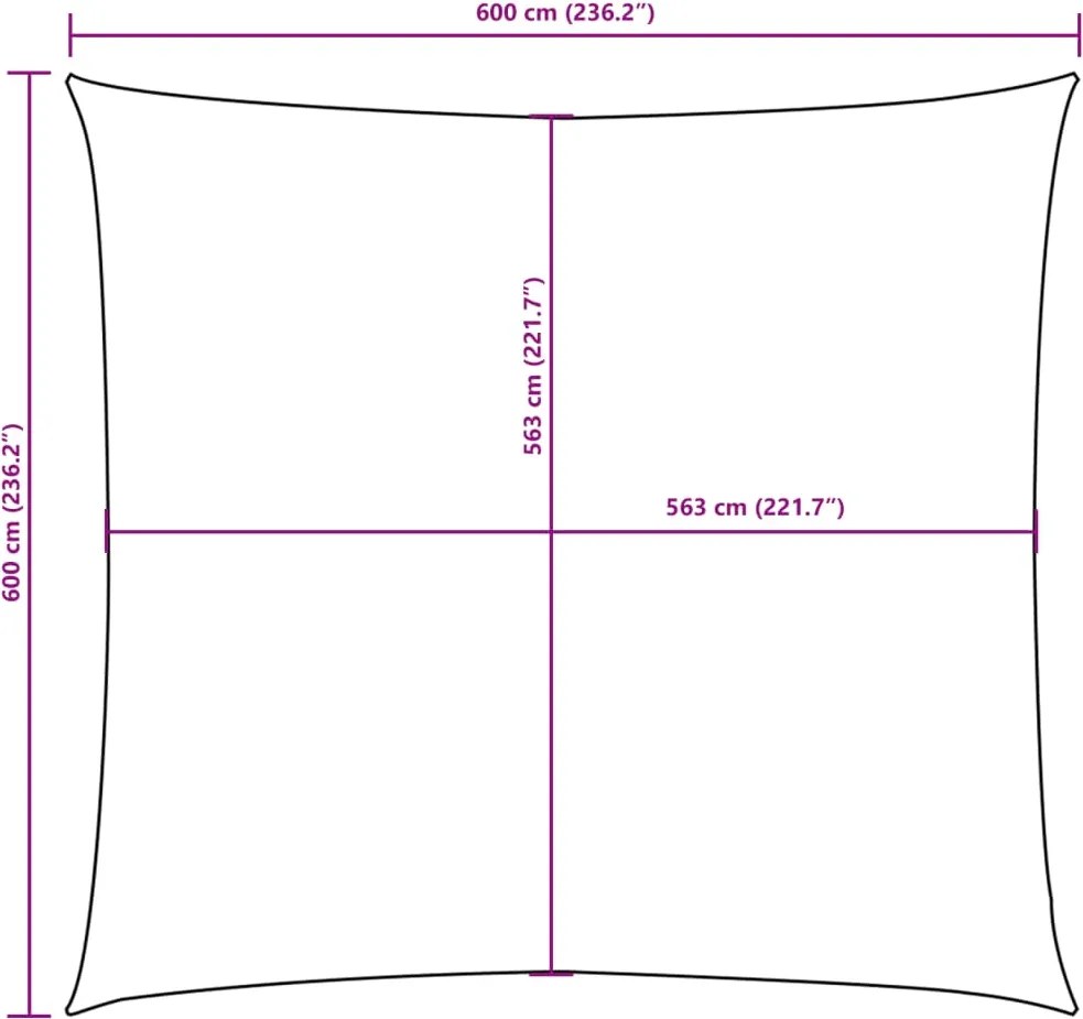 vidaXL Marketos Stínící plachta oxfordská látka čtvercová 6 x 6 m krémová