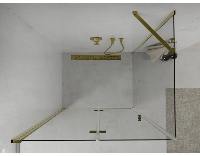 Mexen Lima sprchový kout 100x90cm, čiré sklo/zlatý profil, 856-100-090-50-00