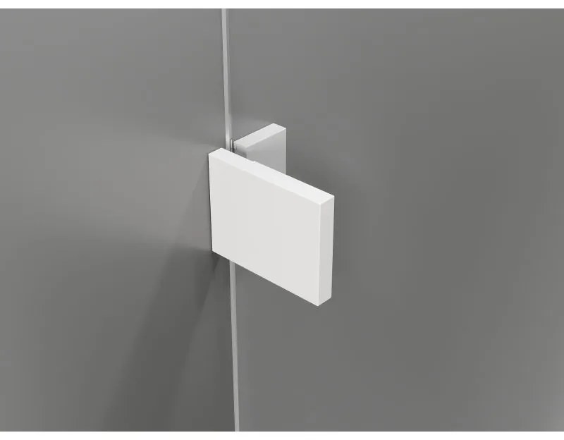 Mexen Lunar-B, výklopný sprchový kout levý 70 x 70 cm, 8mm čiré sklo, bílý profil, 832-070-070-20-00-L