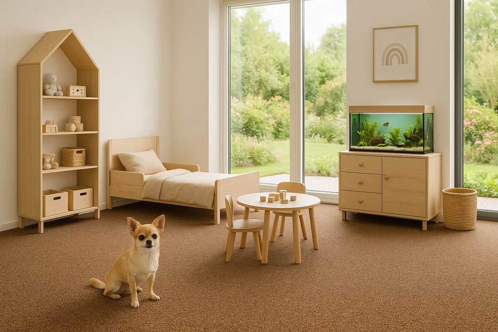 Condor Carpets, Metrážový koberec Rambo-Bet 60, na míru, šíře 4m, hnědá, filc, kuchyně