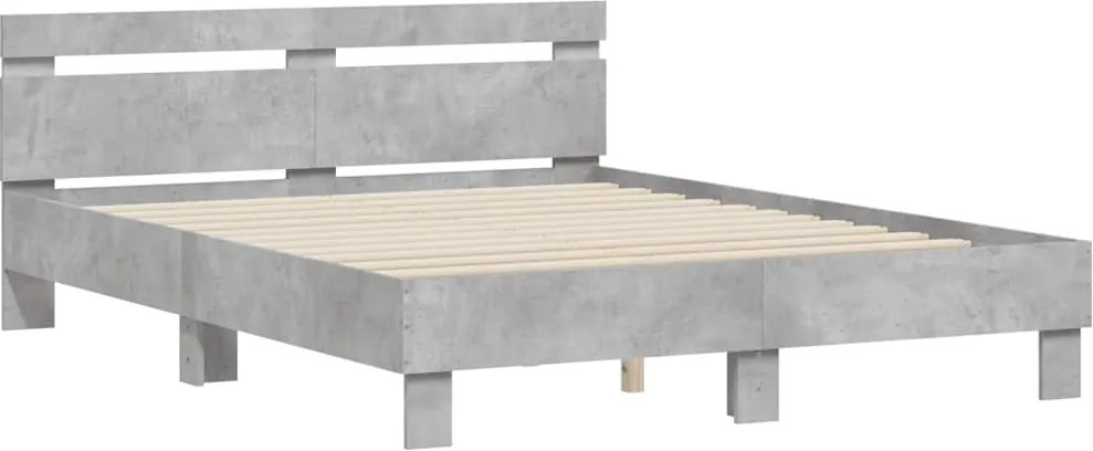 Rám postele s čelem betonově šedý 150 x 200 cm kompozitní dřevo 3207416