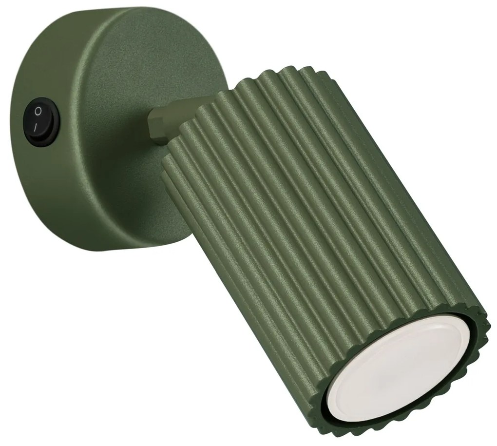 Sollux Lighting Nástěnné svítidlo KARBON olivově zelené s vypínačem