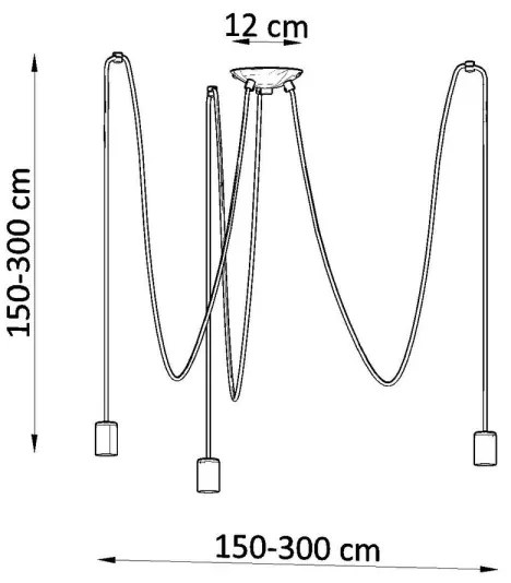 Sollux SL.0370 - Lustr na Lanku EDISON 3 3xE27/60W/230V pavouk černá
