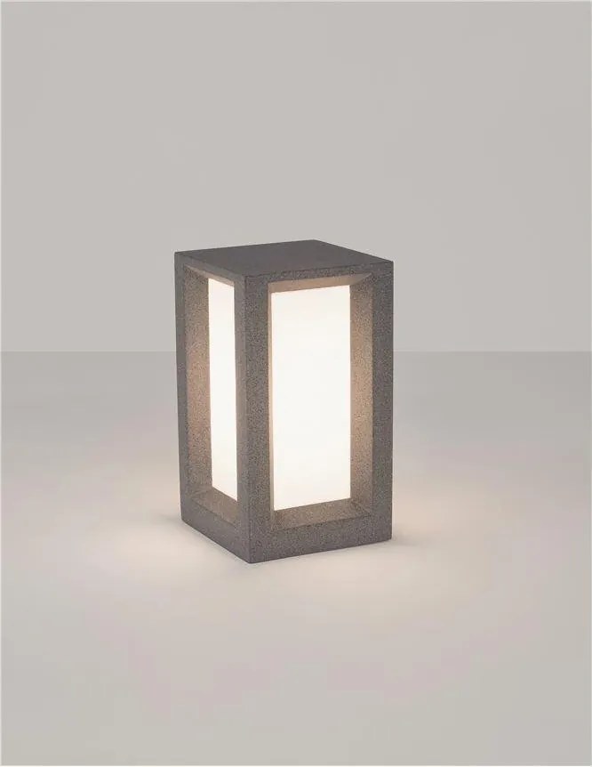 NV 9739351 Venkovní sloupkové svítidlo CASTRO šedý pískovec a akryl E27 1x12W bez žárovky 100-240V IP65 - NOVA LUCE