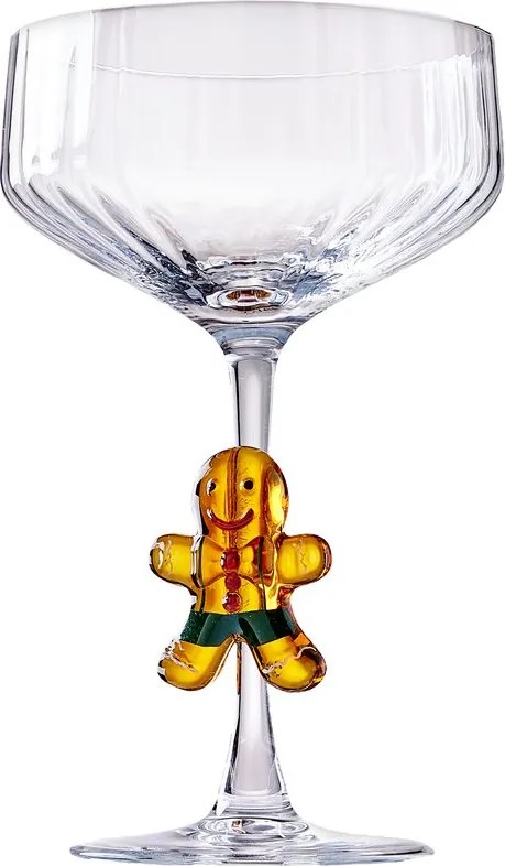 GINGER BREAD Sklenice na šampaňské perníkový panáček 320 ml