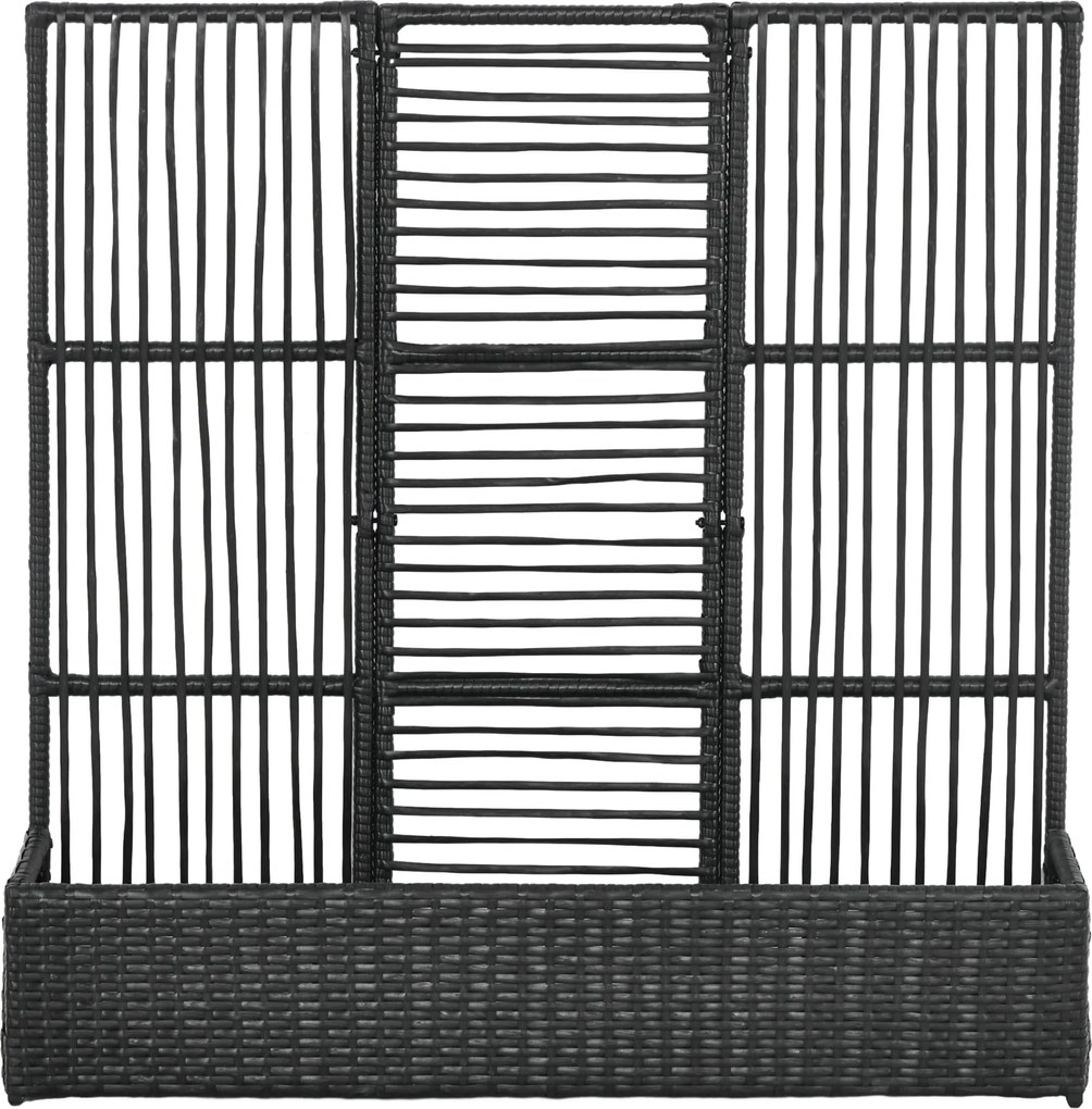 Vyvýšený záhon Outsunny s treláží v ratanovém stylu, 103 x 103 x 29 cm - černý | Aosom