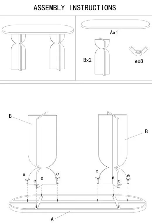 Designová konzole Takehiko 120 cm krémová