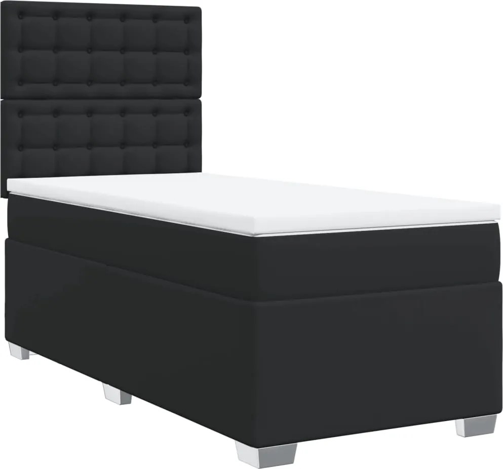 Box spring postel s matrací černá Single umělá kůže 3293052
