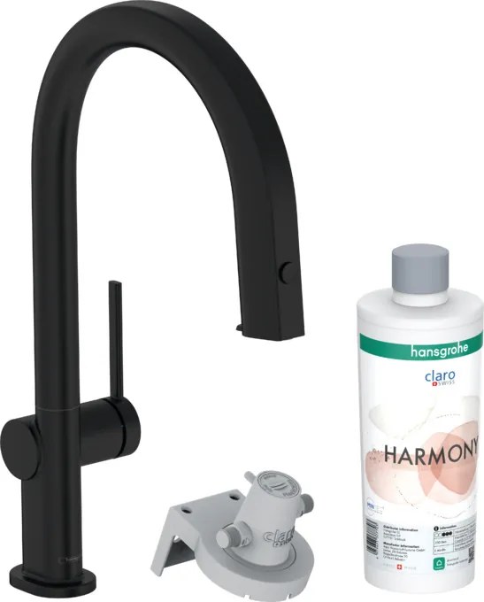 Hansgrohe Aqittura M91, filterSystem 210, vytahovací výtok, 1jet, startovací sada, černá matná, HAN-76801670