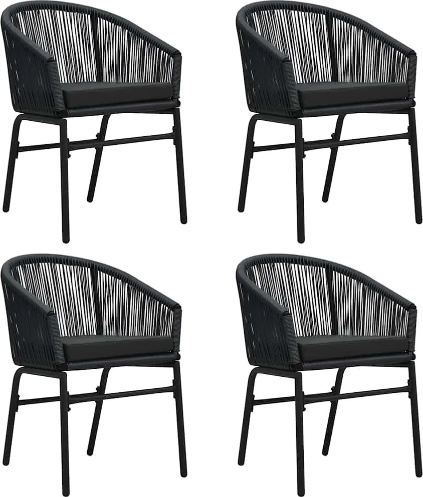 5dílný zahradní jídelní set černý 3099241