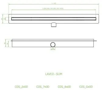 Laveo Slim, lineární odtok s mřížkou 70 cm, růžové zlato, LAV-COS_870D