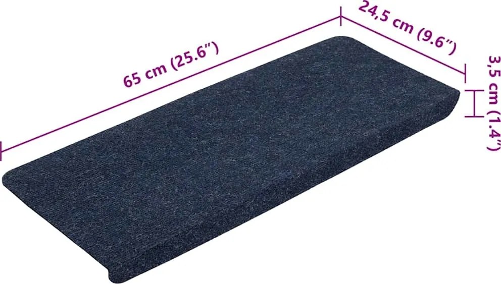 vidaXL Samolepicí nášlapy na schody 15 ks 65x24,5x3,5 cm [343478] Barva: Černá