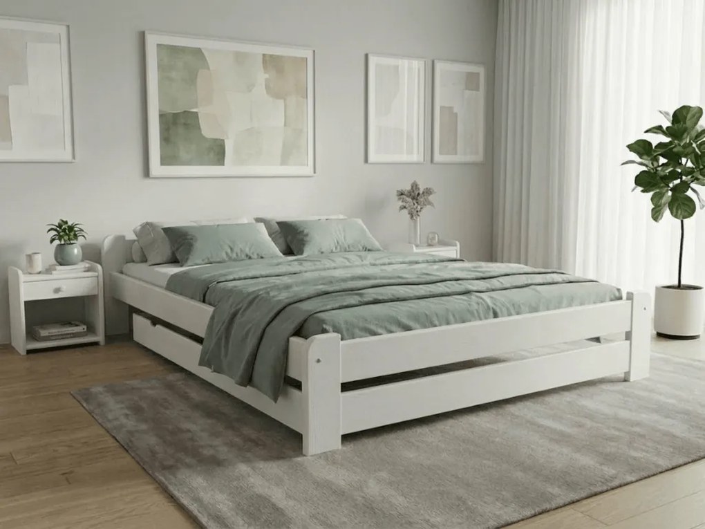 Postel Emily 120 x 200 cm, bílá Rošt: S laťkovým roštem, Matrace: Matrace Sommera 18 cm