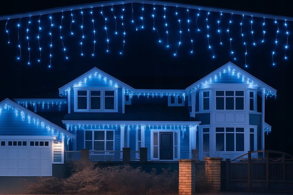 Vánoční světýlka LED záclona FLASH modrá 500 LED