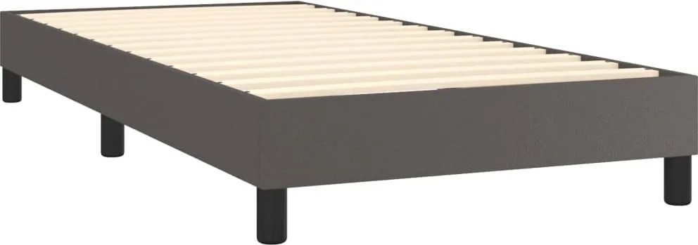Box spring postel s matrací šedá 80 x 200 cm umělá kůže 3141093