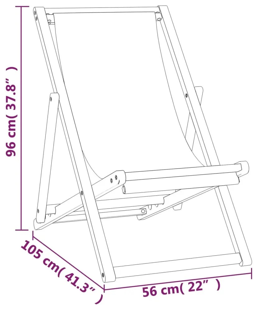 Kempingová židle teak 56 x 105 x 96 cm krémová - Default Title