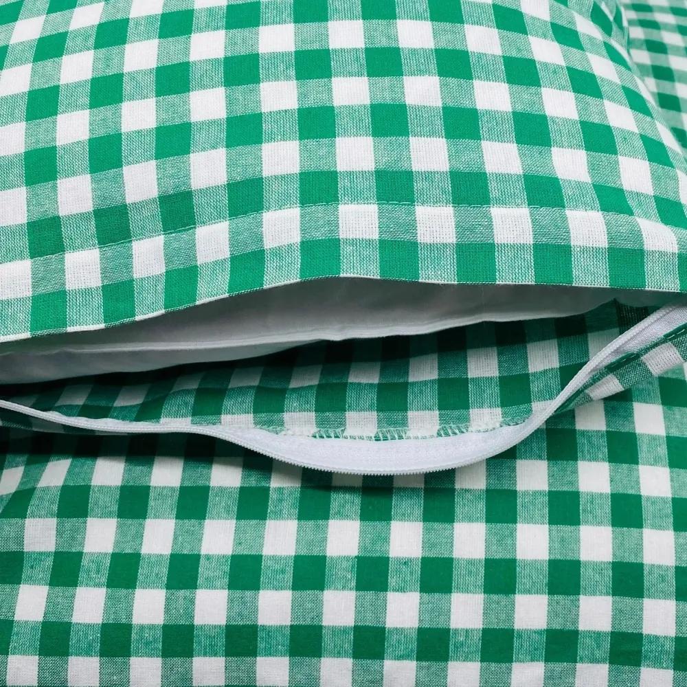 Povlaky na polštář s krajkou - kanafas zelený 40x40 cm