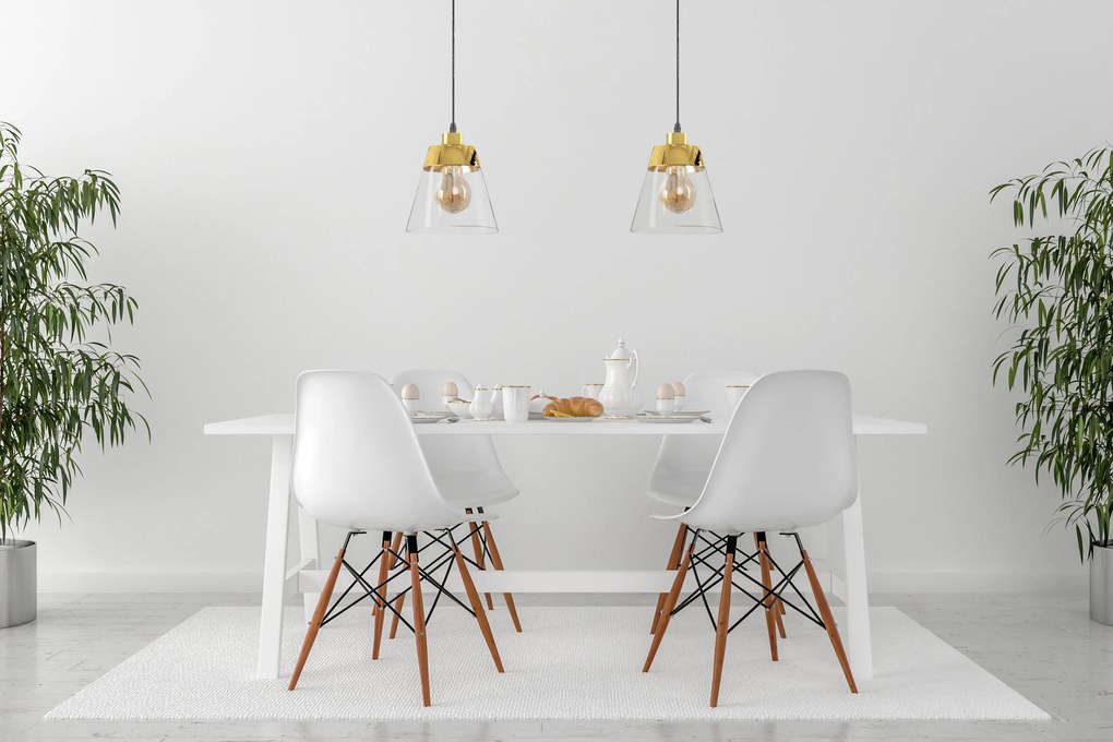 Toolight - Stropní svítidlo E27 60W APP895-1CP, zlatá, OSW-07022