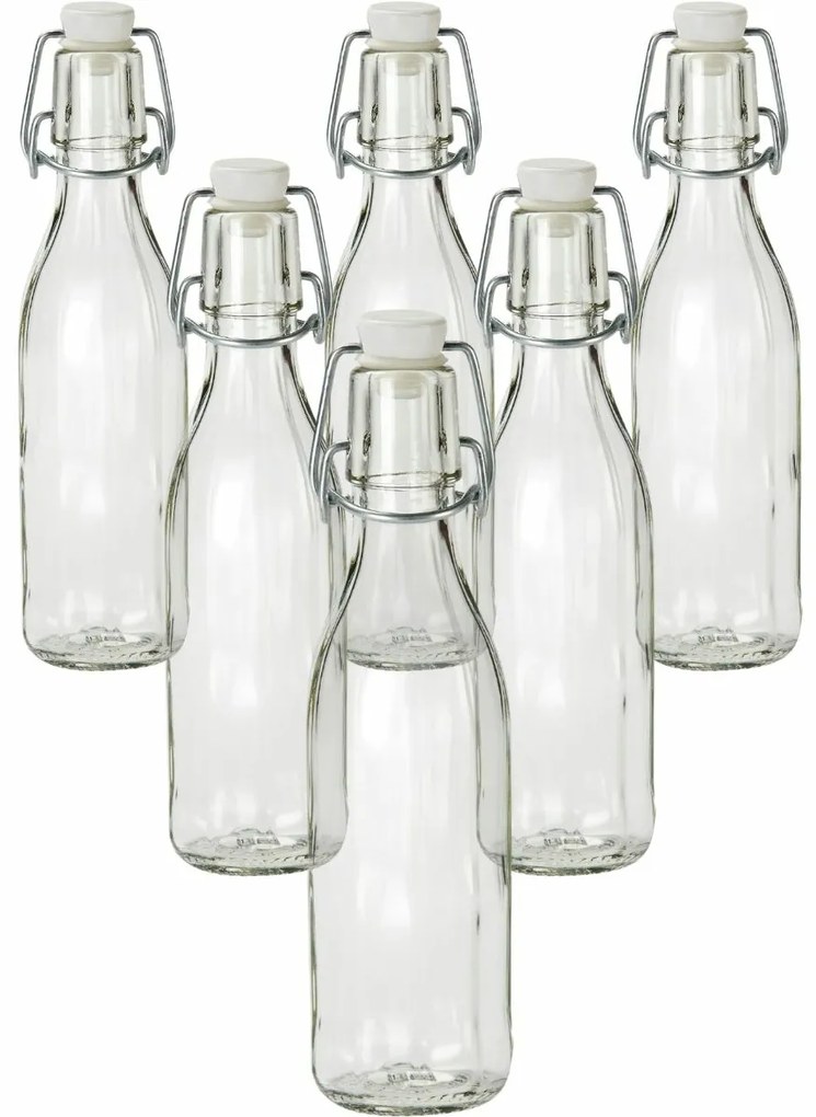 Skleněná láhev s clip uzávěrem, 0,5 l, 6 ks, 0,5 l