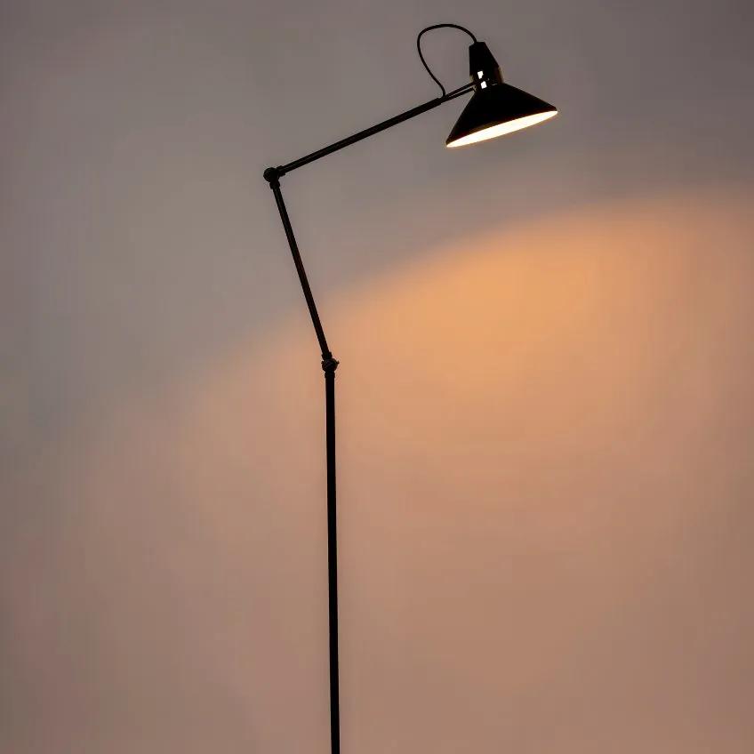 White Label Černá kovová stojací lampa WLL JONA 150 cm