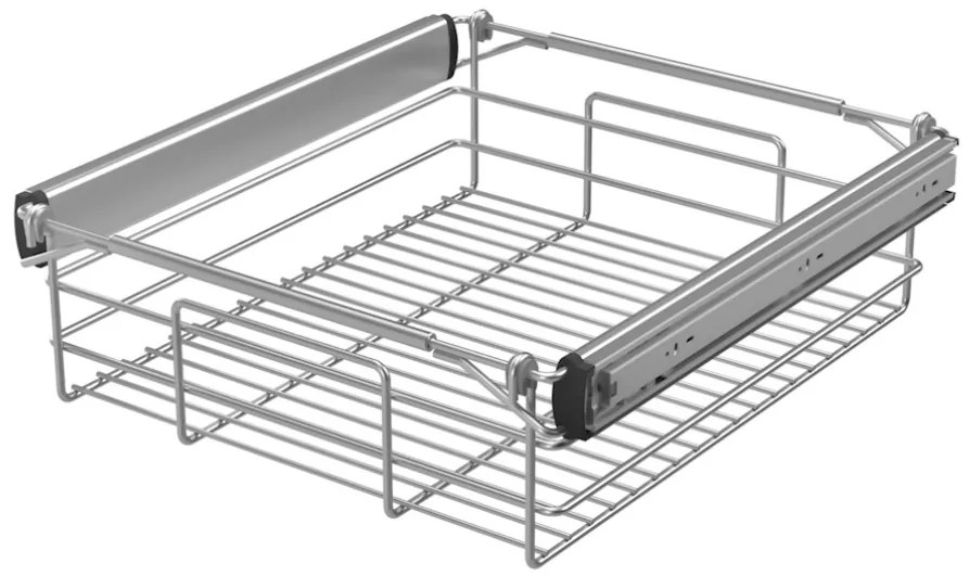 In-Design Koš na prádlo plný výsuv stříbrná Šířka koše (mm): 720 mm, Minimální nastavitelná šířka: 780 mm, Maximální nastavitelná šířka: 930 mm