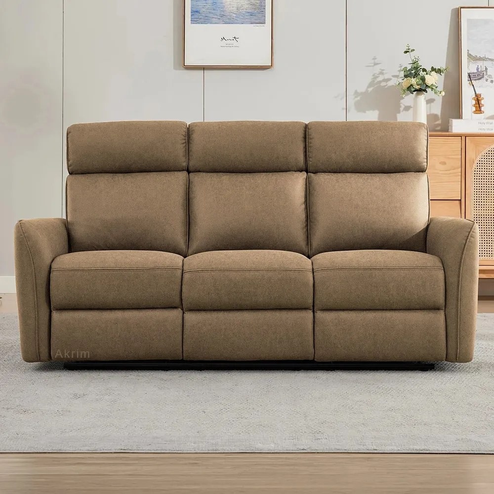 Sedací sestava BRAVEN 3+1+1 s FUNKCÍ RELAX | hnědá látka | EXTRA POHODLNÉ