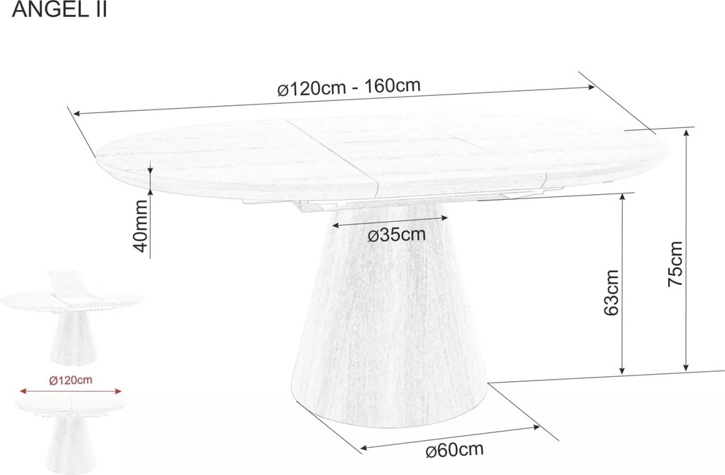 Rozkládací jídelní stůl Angel 120/160 cm dub přírodní
