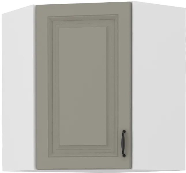 Kuchyňská skříňka Stilo 60x60 GN-72 1F (45°) korpus bílá, dvířka světle šedá CLAY