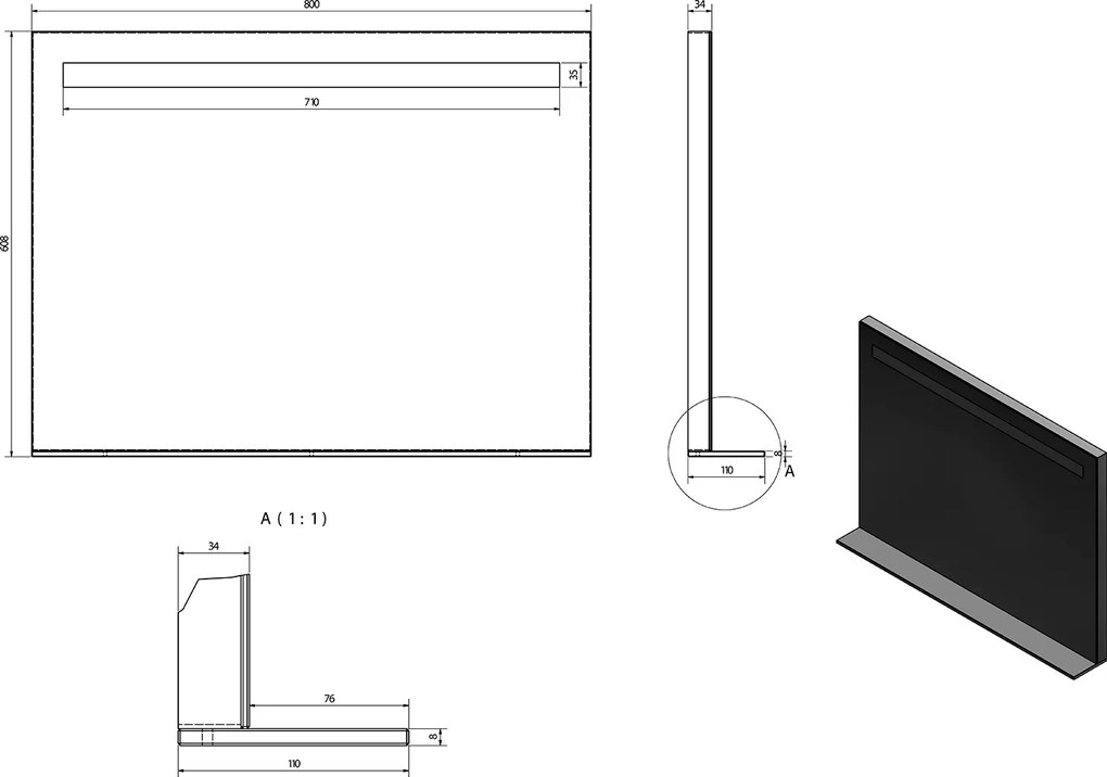 Sapho Sapho, Koupelnový set THEIA 80, bílá, KSET-069
