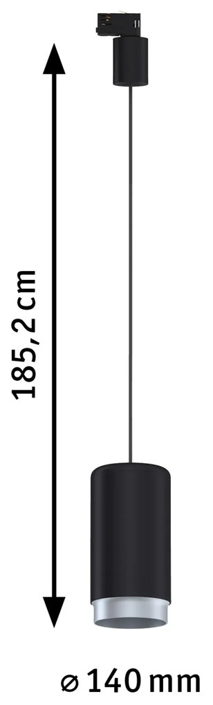 Paulmann 95404 Corus, černé závěsné svítidlo, 1x50W E27, výška 27,2cm
