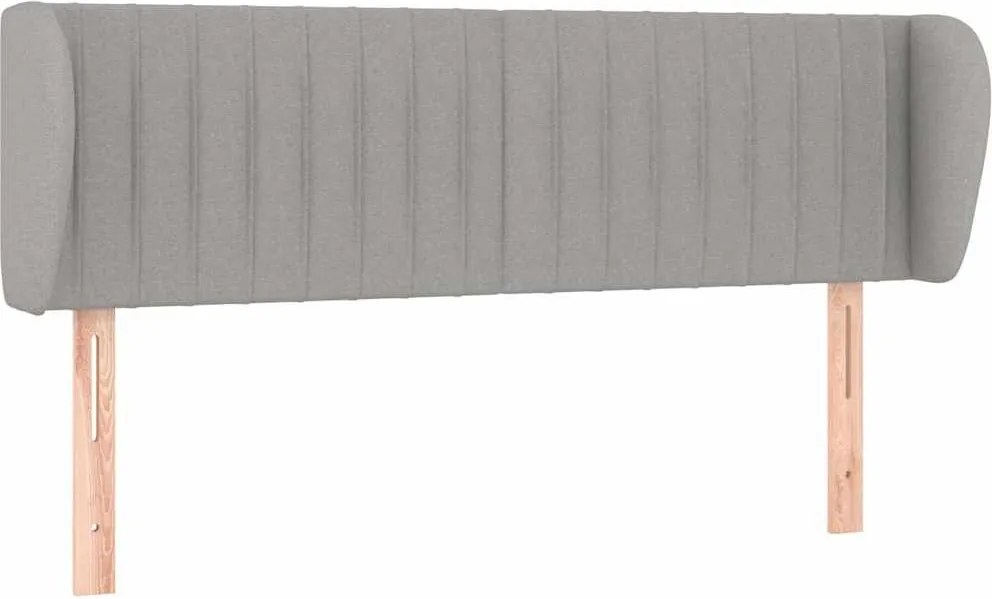 Čelo postele typu ušák světle šedé 147x23x78/88 cm textil 3117380