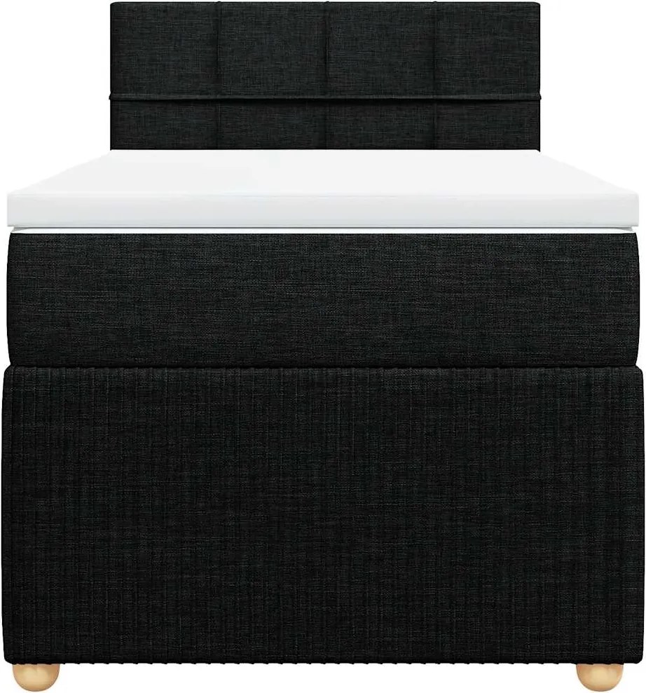 Box spring postel s matrací černá 90x200 cm textil 3289641