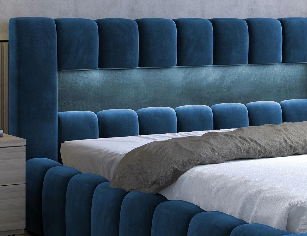 Eltap Čalouněná postel Lamica s úložným prostorem - dřevo Materiál a barva potahu: Monolith 84 - šedá, Rozměry (cm): 140x200