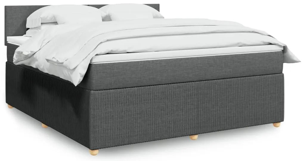 Box spring postel s matrací tmavě šedá 120x190 cm textil