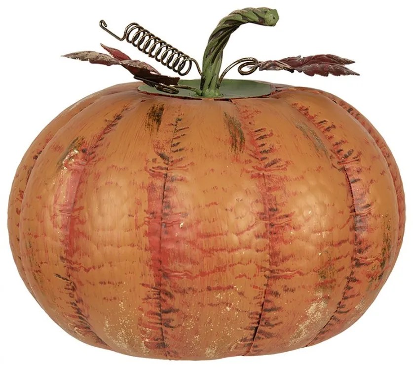 Oranžová kovová dekorace dýně Pumpkin - Ø 34*29 cm