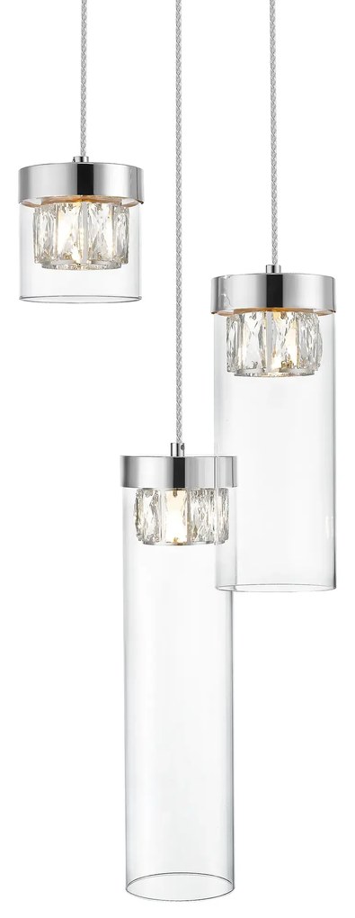 Designový lustr Gem 3 chrom