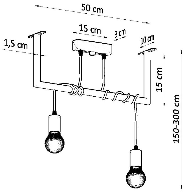 Závěsné svítidlo Salamanca 2, černé tělo svítidla
