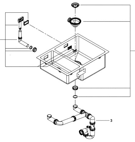 GROHE 31576SD1 - Kuchyňský dřez K700U 595 × 450 mm nerez