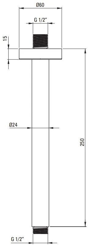 Deante Cascada, stropní rameno sprchy 250 mm, zlatá matná, DEA-NAC_R42K