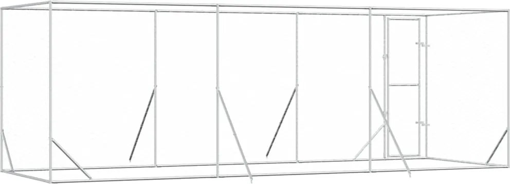 Venkovní psí kotec stříbrný 6 x 2 x 2 m pozinkovaná ocel 3190459