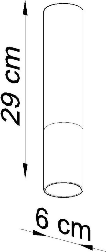 Černé/ve stříbrné barvě kovové stropní svítidlo ø 6 cm Longbot – Sollux