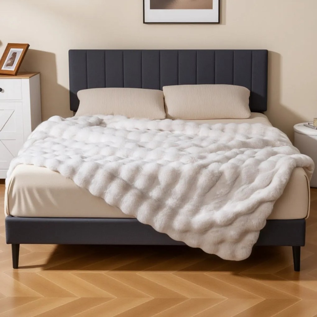 Costway Luxusní deka z umělé kožešiny Nadýchaná deka z plyšové – 178 × 203 cm