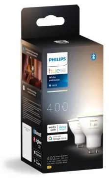 SADA 2x LED Stmívatelná žárovka Philips Hue WHITE AMB. GU10/4,2W/230V 2200-6500K