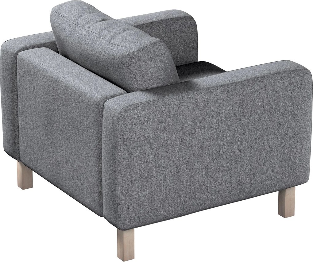 Potah na křeslo IKEA Karlstad, krátký barva šedá látka pletený vzor